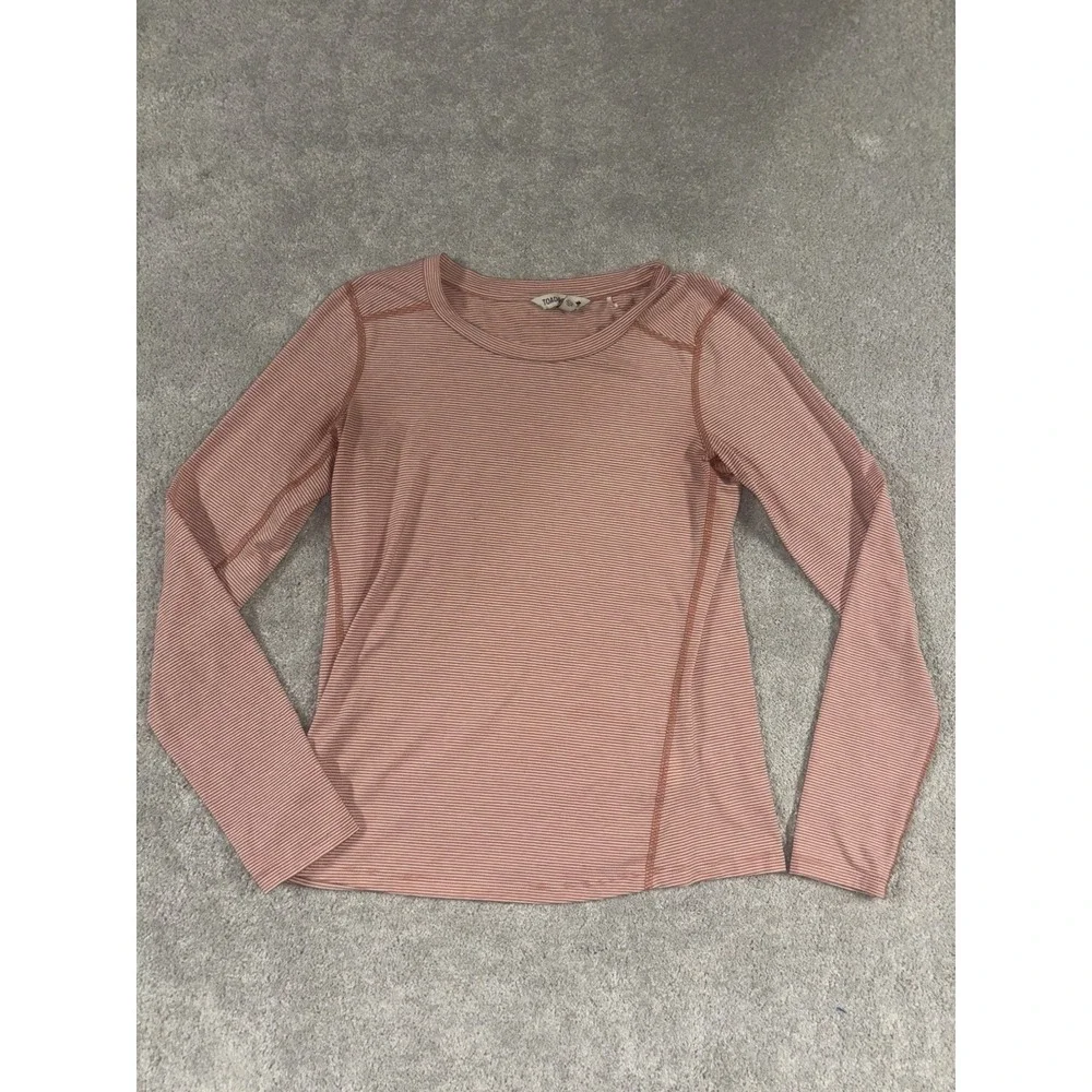 Toad&Co | Tops | Womens Toad Co Striped Long Sleeve Orange Shirt Tencel ...